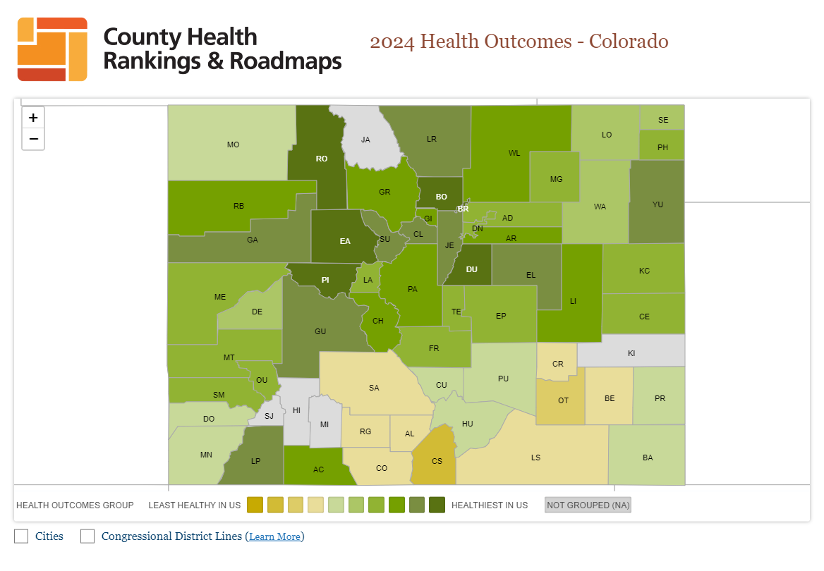 Colorado Counties Population Map
